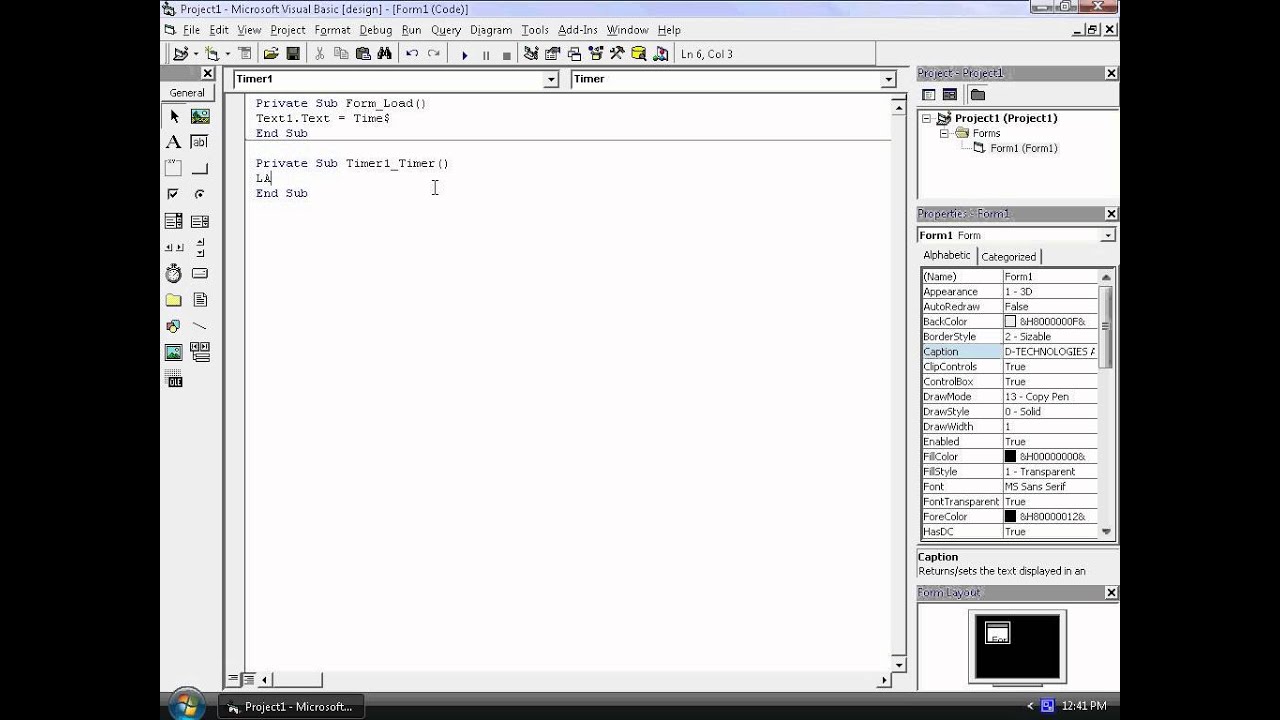 ALARM vb 6.0 tutorial - YouTube