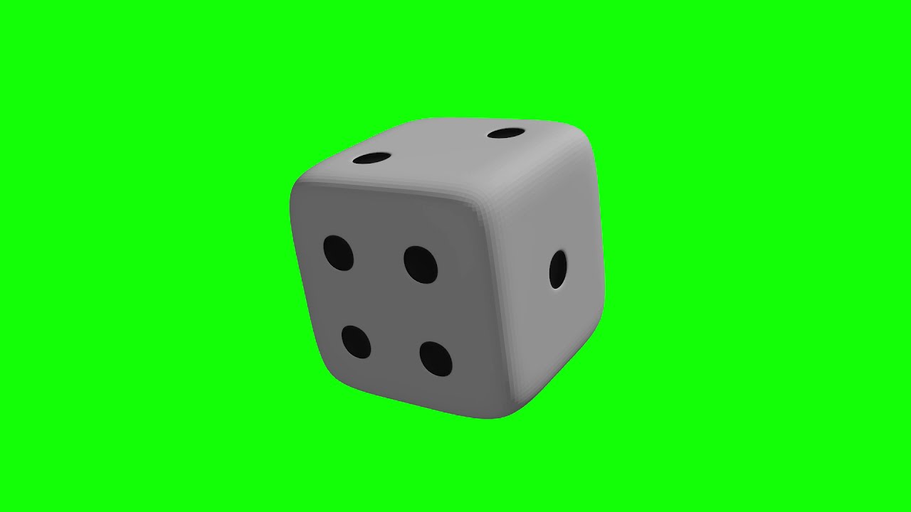 3D dice on a green background. Futages (animation) - a cube with game ...