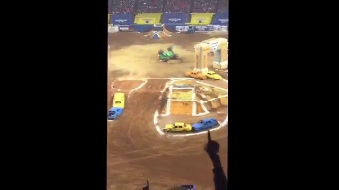 The Grave Digger tipping over during revolutions at Monster Jam 2016 ...