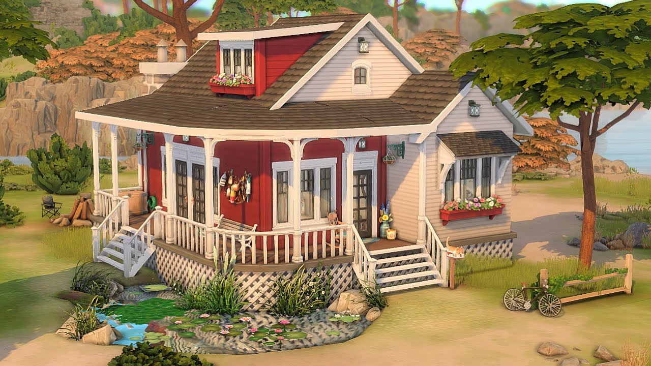 FISHERMAN'S BEACH SHACK 🐟🦀 // The Sims 4 Speed Build (NO CC) - YouTube