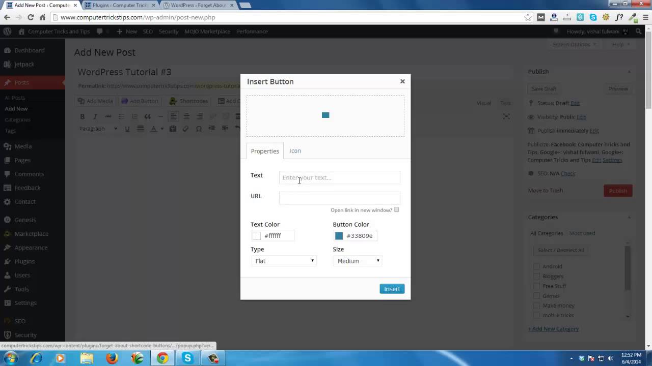 Wordpress Tutorial 3 Add Custom Button In Post YouTube Wordpress Tutorial 3 Add Custom Button In Post YouTube