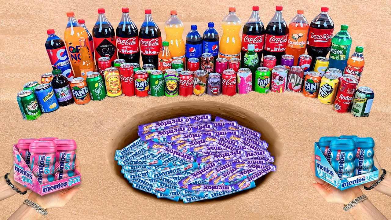 Giant Toothpaste Eruption from Star pit, Big Fanta, Coca Cola, Mtn Dew ...