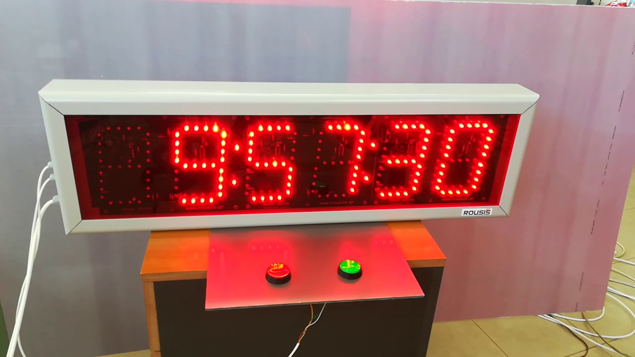 Demonstration of LED stopwatch timer with buttons - YouTube