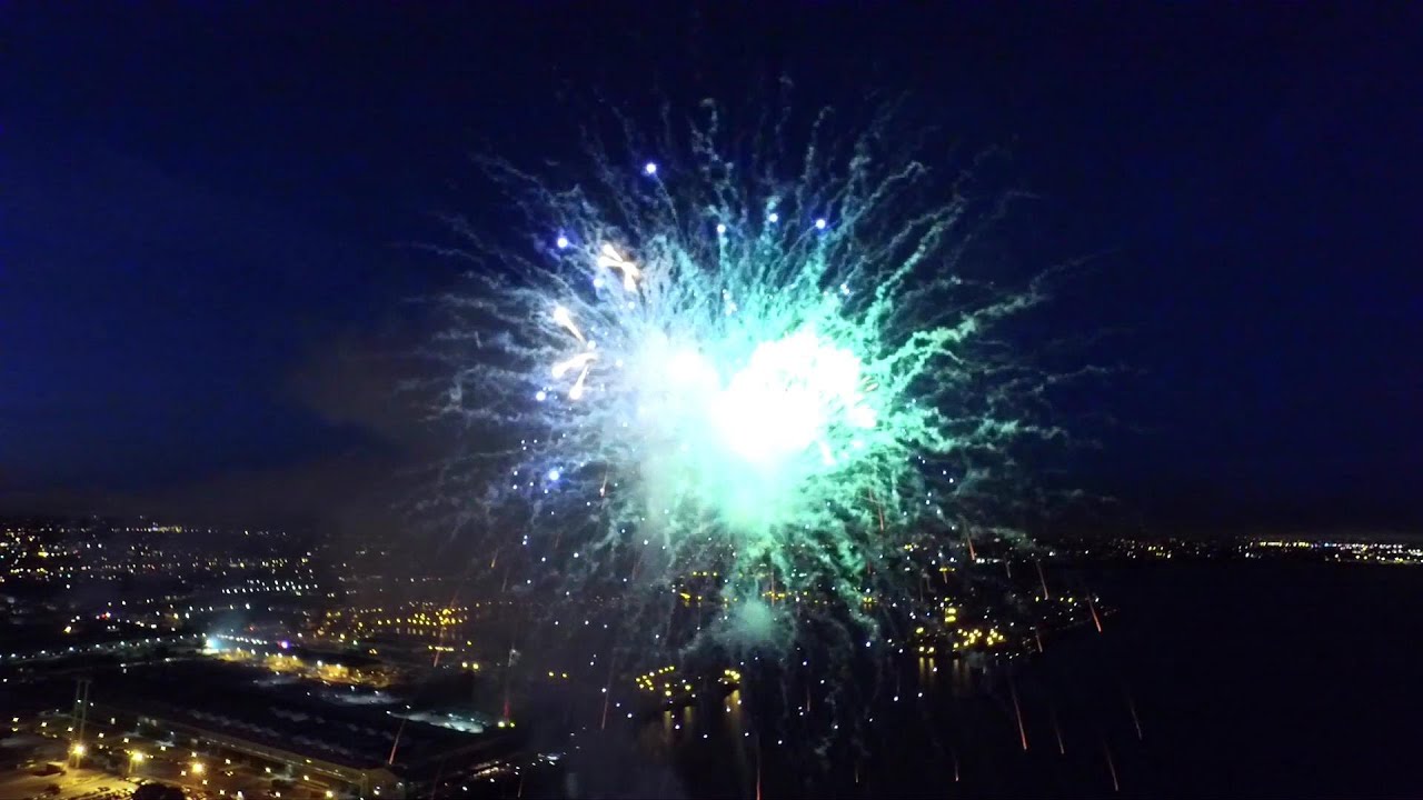 DJI Inspire-1 Nice View of the Craneway Pavilion Fireworks, Richmond ...
