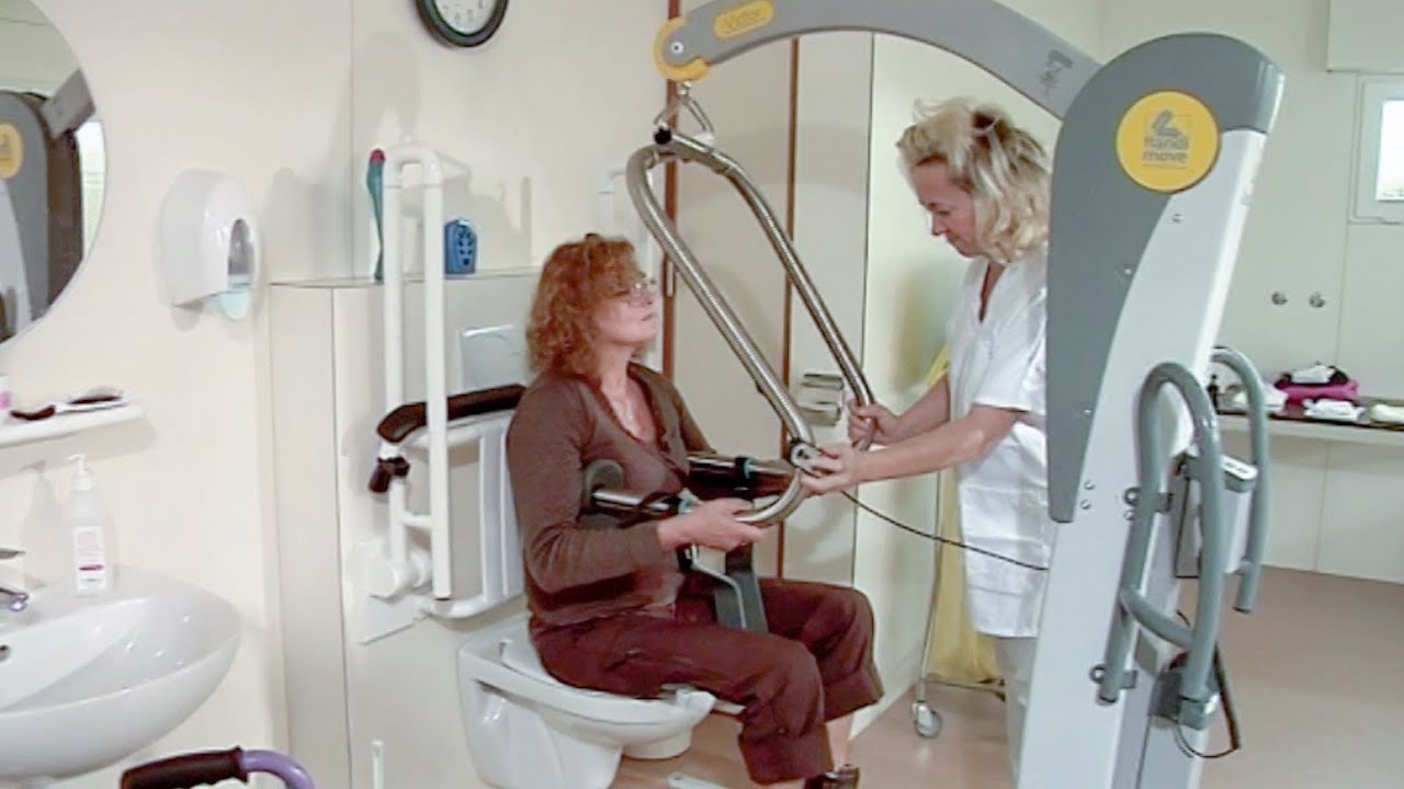Handi-Move mobile lift 2600 (Victor) with SureHands Body-Support® - YouTube