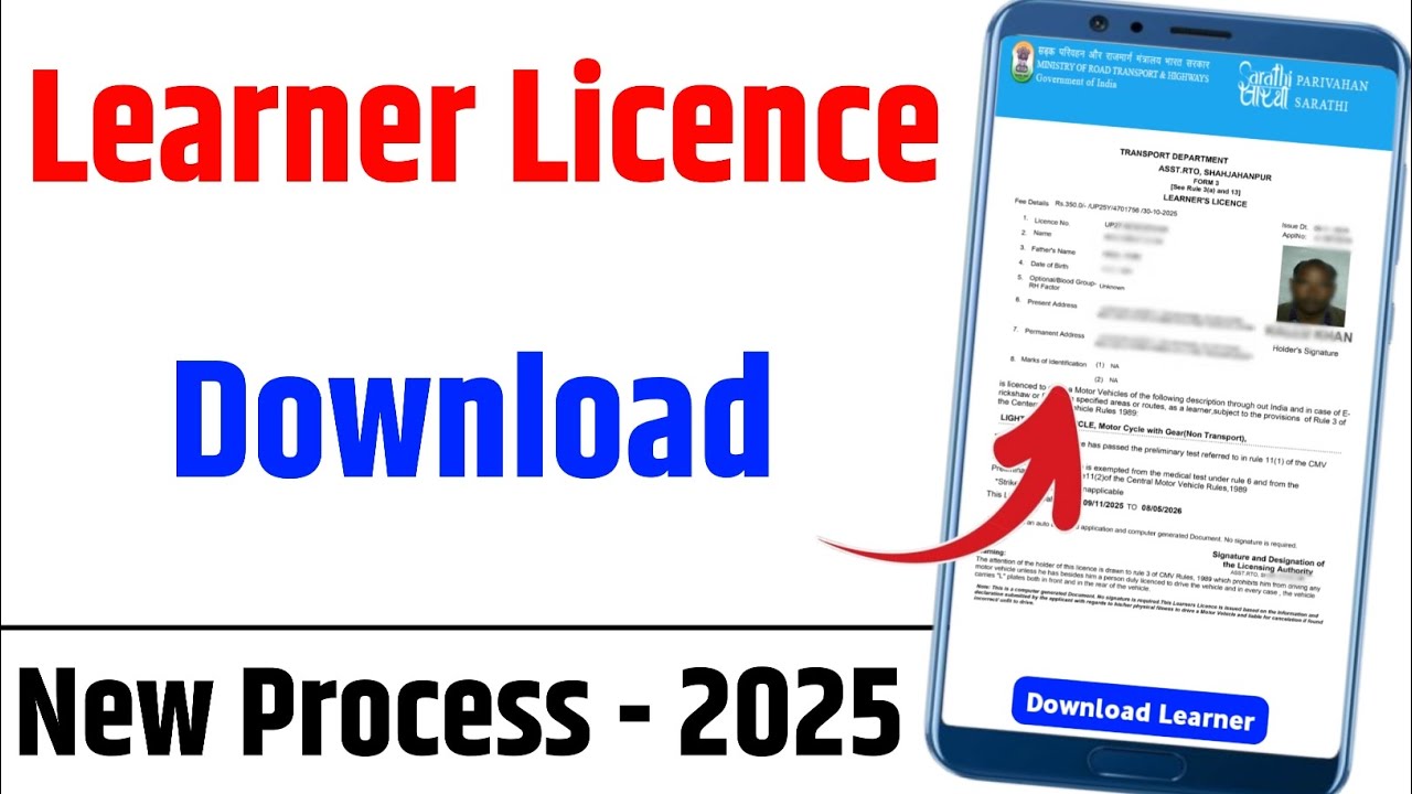 Learner Licence Download 2025 | Learner Licence Kaise Download Karen ...