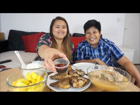 Mukbang Sinigang na baboy and Fried tilapia | Filipino Food