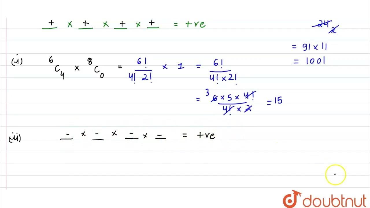 There are 6 positive and 8 negative numbers. Four numbers are chosen at ...