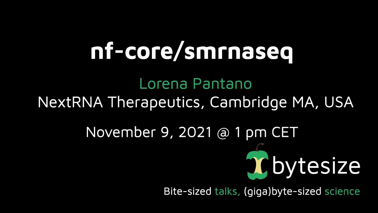 nf-core/smrnaseq (nf-core/bytesize #27) - YouTube