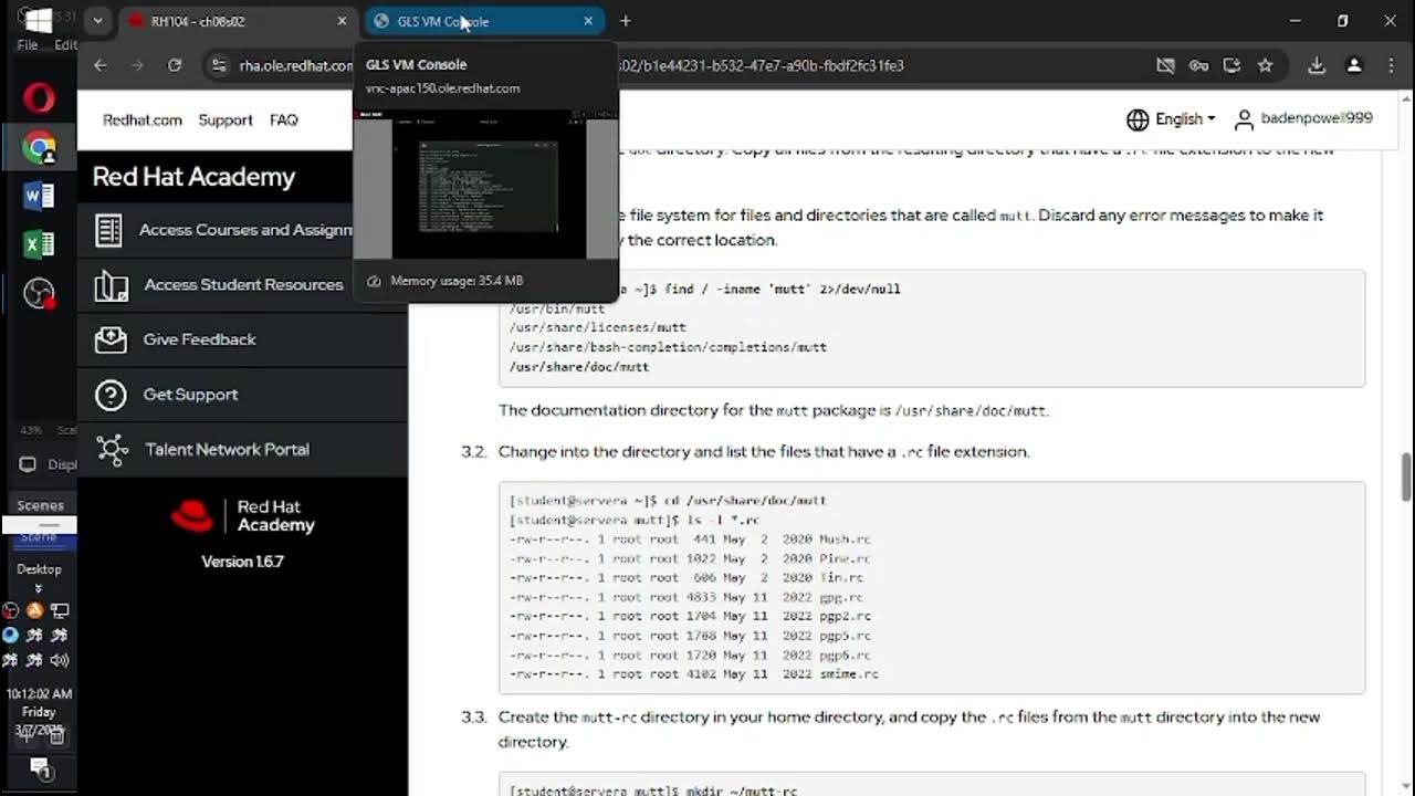 TUGAS PERAKTIK RED HAT ACADEMY 8.2 - YouTube