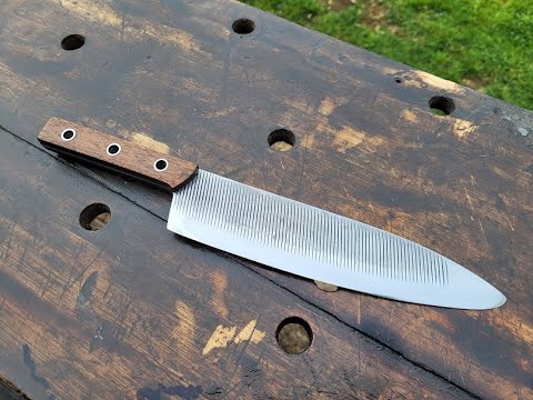 knife making....farriers rasp chefs knife - YouTube
