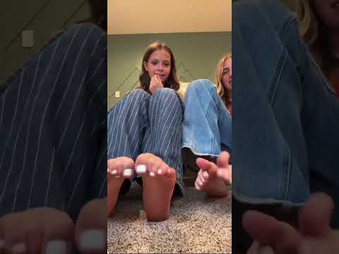 Two Girls Feet and Soles Close Up 