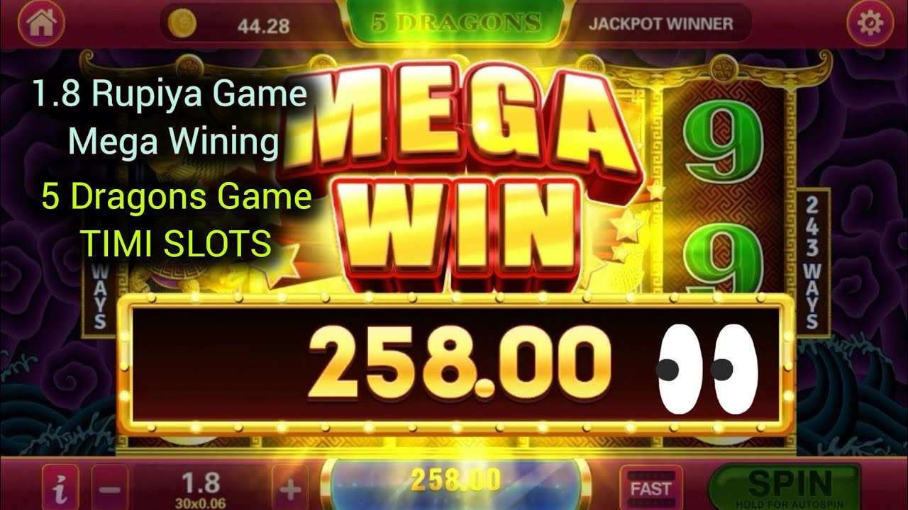 New Timi Slots Game in Pakistan 2024 || 5 Dragons 1 Rupiya Game Mega ...