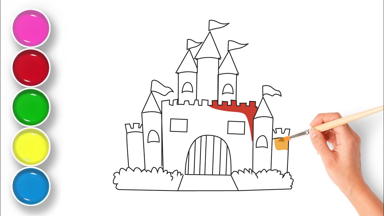 How to Draw & Paint Castle | Easy Drawing - YouTube