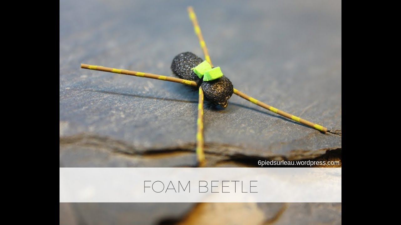 Tying a dryfly foam beetle - scarabée by 6piedsurleau - YouTube