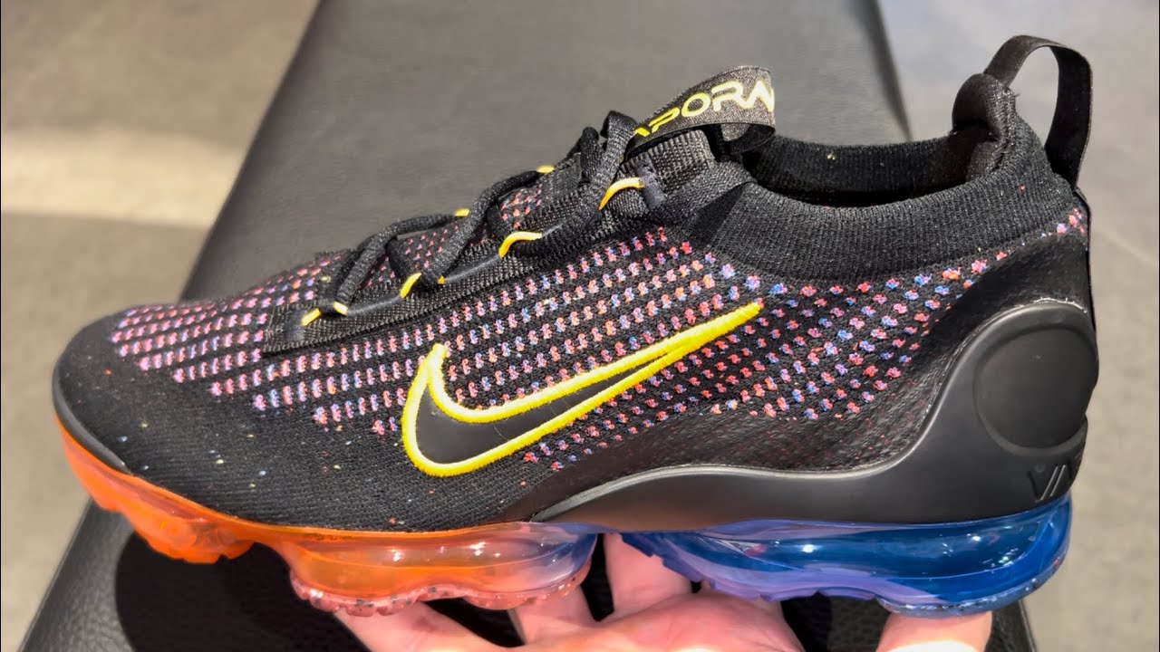 Nike Air Vapormax 2021 Flyknit Black Multicolor Shoes - YouTube