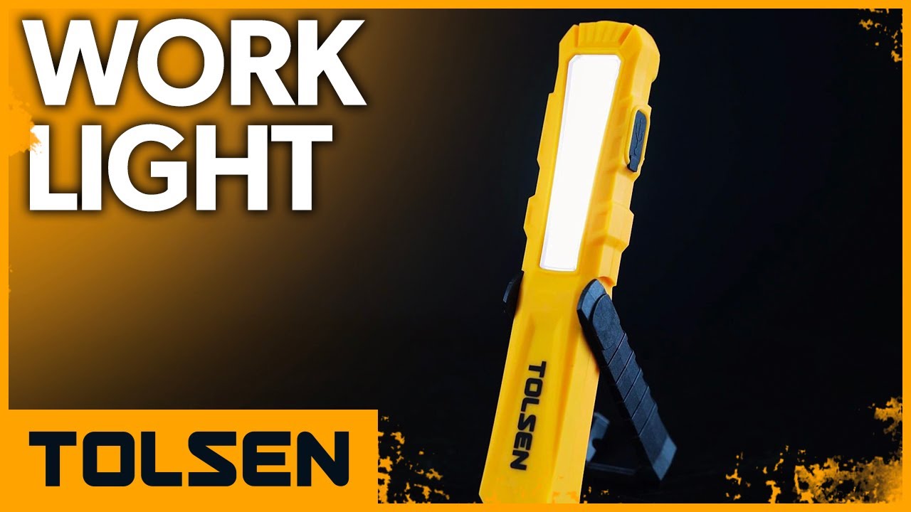 TOLSEN Work Light Rechargeable LED Work Lights with 240° Rotating Magnetic Base Work Light - YouTube