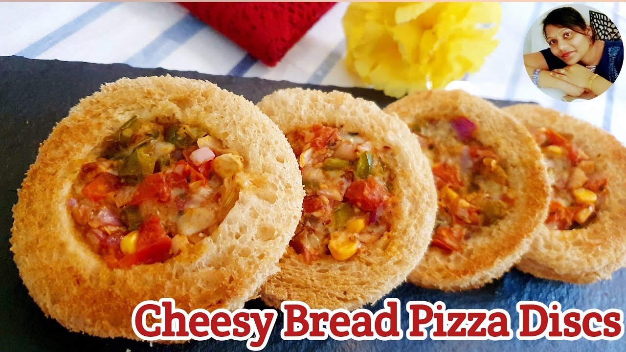 Cheesy Bread Pizza Discs.....Bread Pizza Discs....Bread Recipe...Tea ...