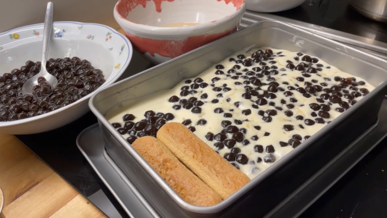 Boba Misu - Bubble tea tiramisu style - Brown sugar bubble Tea - YouTube