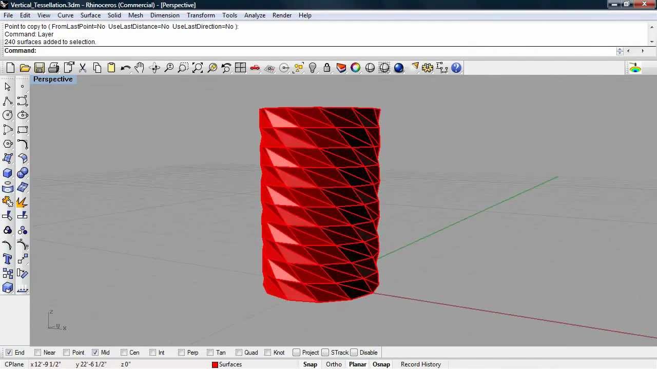 Rhino Vertical Tessellation - YouTube