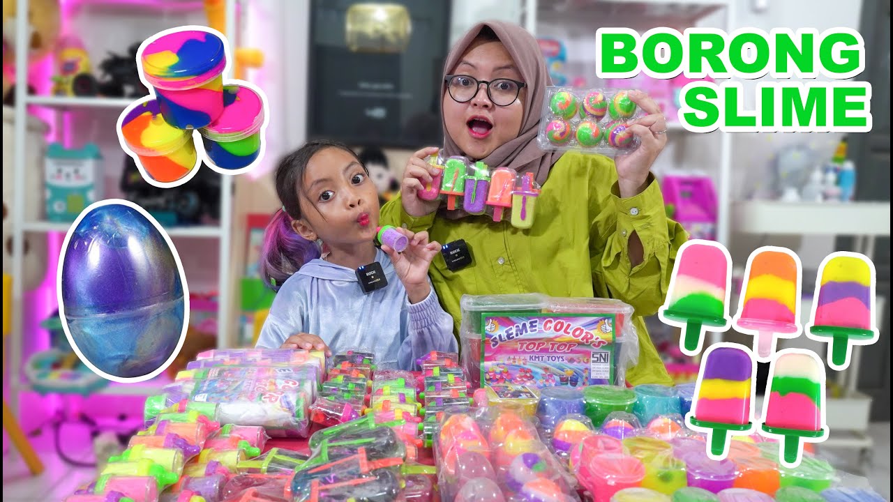 BORONG SEMUA JENIS SLIME BARENG LEIKA 😍😍 ADA SLIME TELOR DAN ES KRIM ...