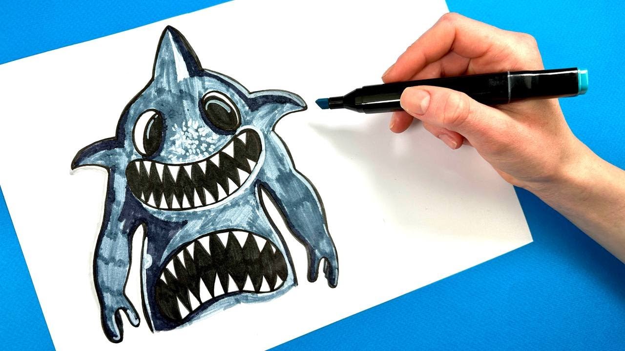 How To Draw Sharky Clee - Garten of Banban 3 🦈 Easy Step By Step ...
