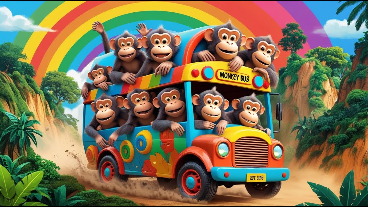 🐵🚌 The Monkey Bus Song for Kids | Fun Animal Nursery Rhyme - YouTube