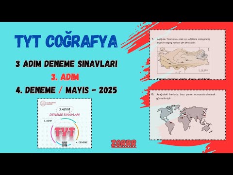 🗺🌐 3 ADIM DENEME SINAVLARI / 3. ADIM /  TYT COĞRAFYA DENEME SINAVI -4