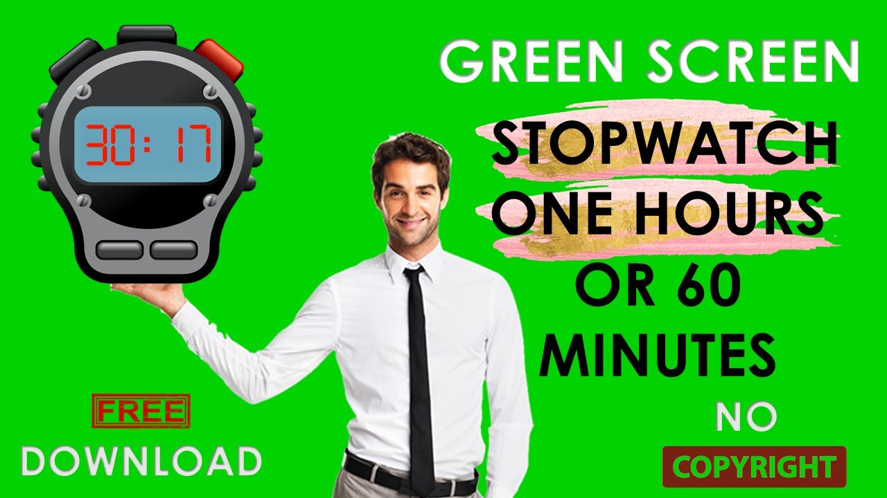 Green Screen Stopwatch 1 Hours I 60 minutes I Part 5 I NO COPYRIGHT I ...