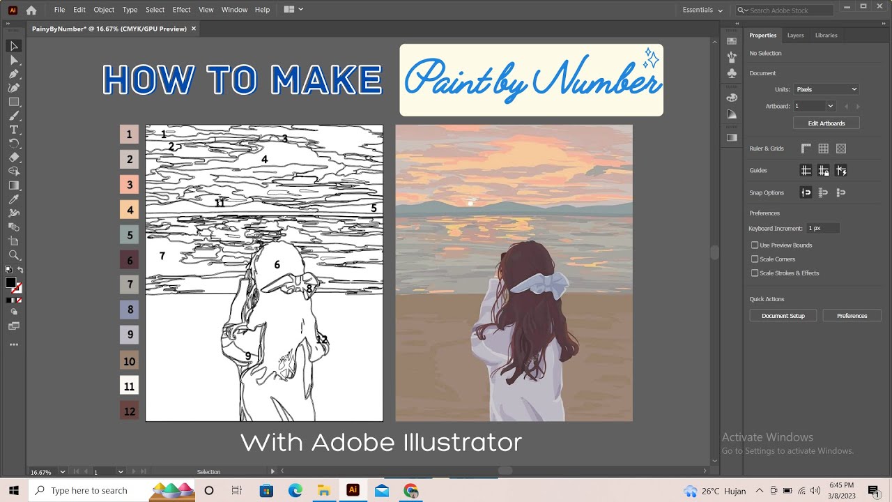 Tutotial membuat Paint by Number With Adobe Illustrator - YouTube