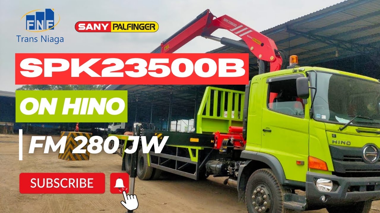 SPK 23500 B on HINO FM 280 JW | Medium Truck Crane 10 Tons - YouTube
