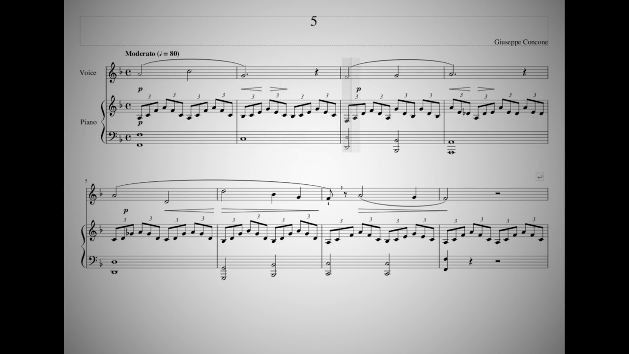 Giuseppe Concone – Op. 9 - N. 5 - Medium Voice - YouTube