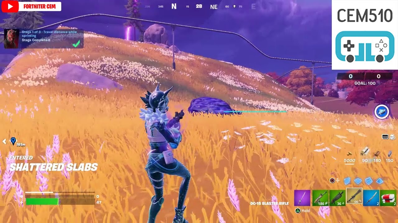 Travel distance while sprinting Fortnite Find The Force Quests - YouTube