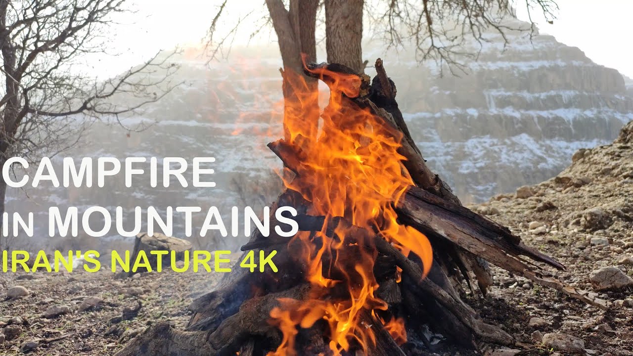 Relaxing CAMPFIRE in Mountains of IRAN || CAMPFIRE in Mountains . ME ...