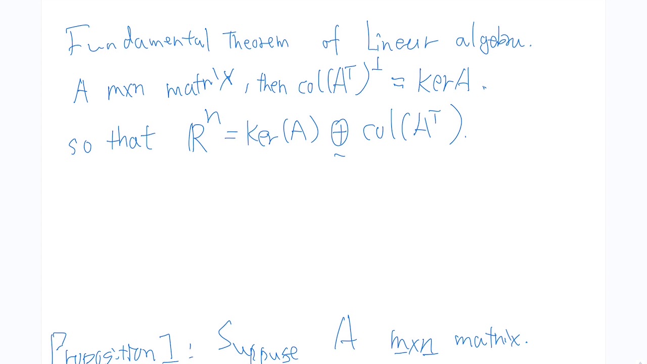 MAT223 - Fundamental Theorem of Linear Algebra - YouTube