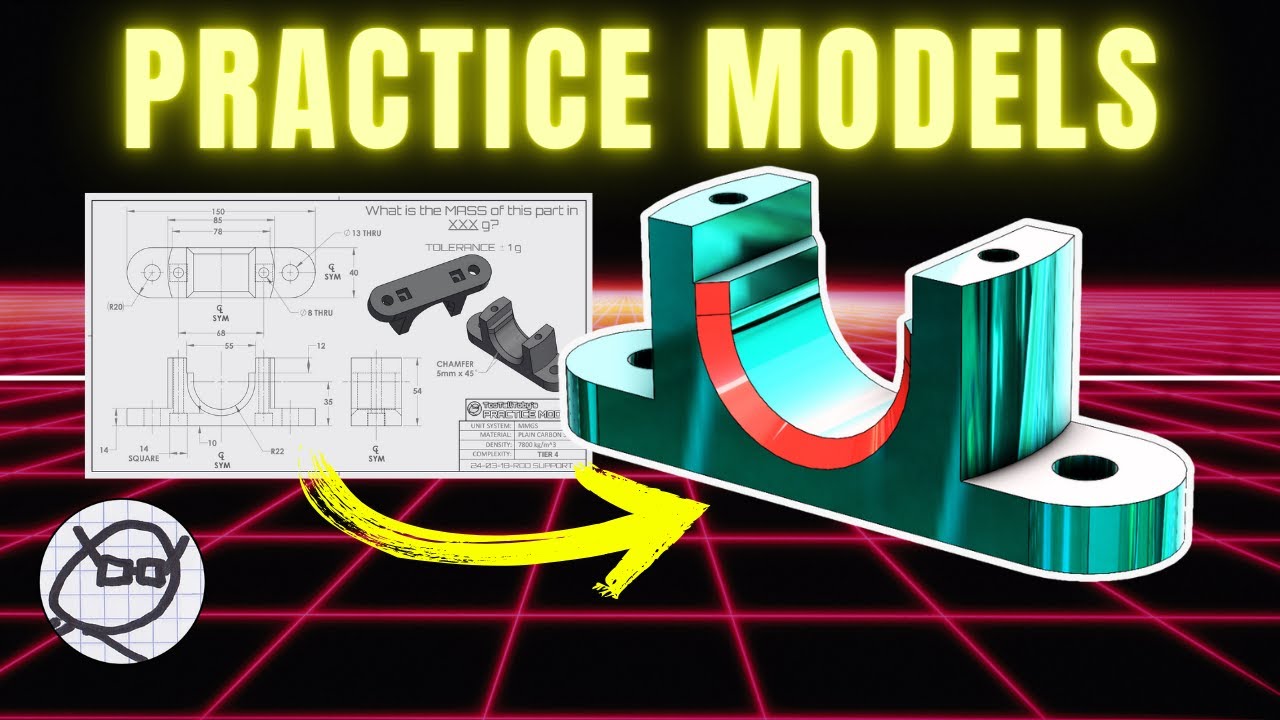 2D Drawing to 3D CAD - PRACTICE MODEL- Exercises for Onshape ...