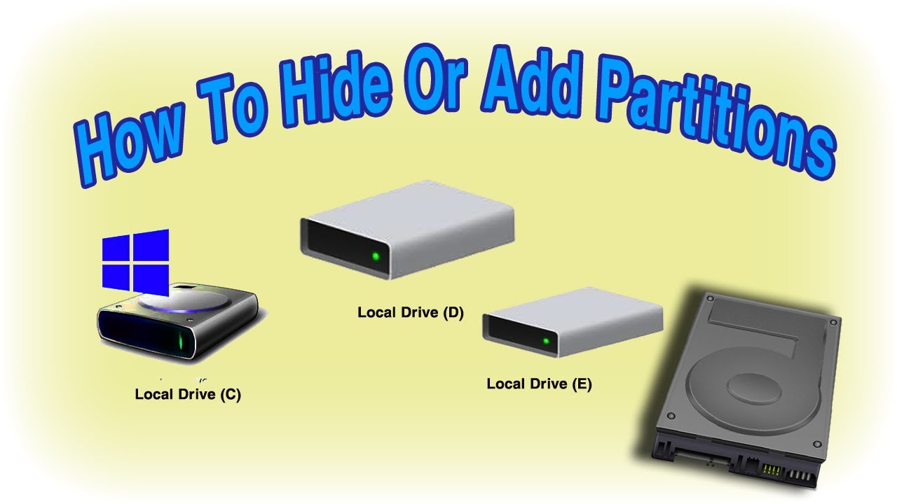 How To Hide Or Show Hidden Partition - YouTube