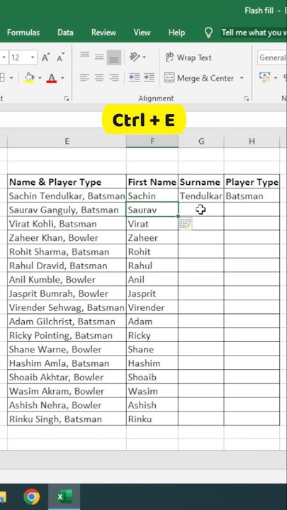 Flash fill in excel | flash fill magic | #flashfill #excel #exceltricks #exceltips #exceltech ...