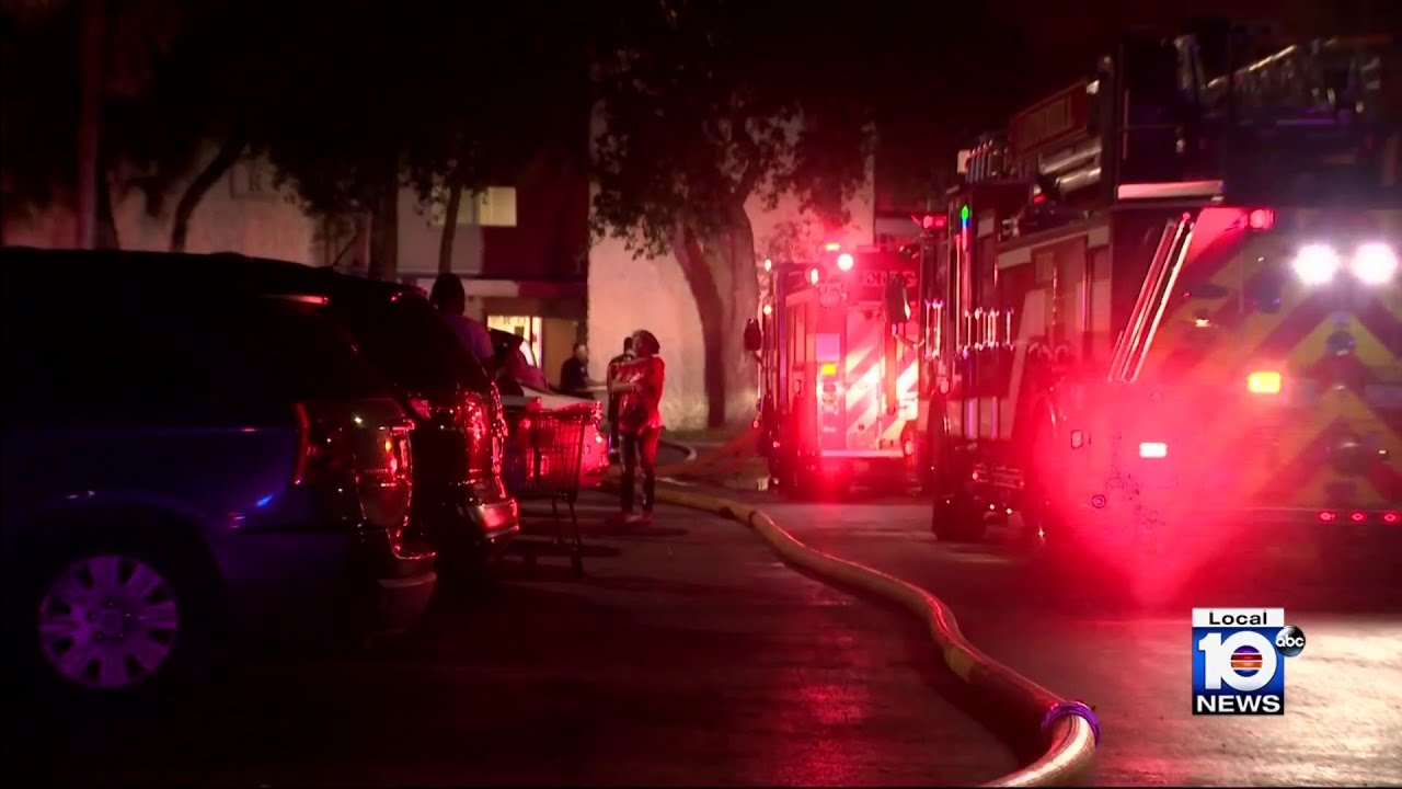 Furniture set on fire inside Lauderhill apartment building - YouTube