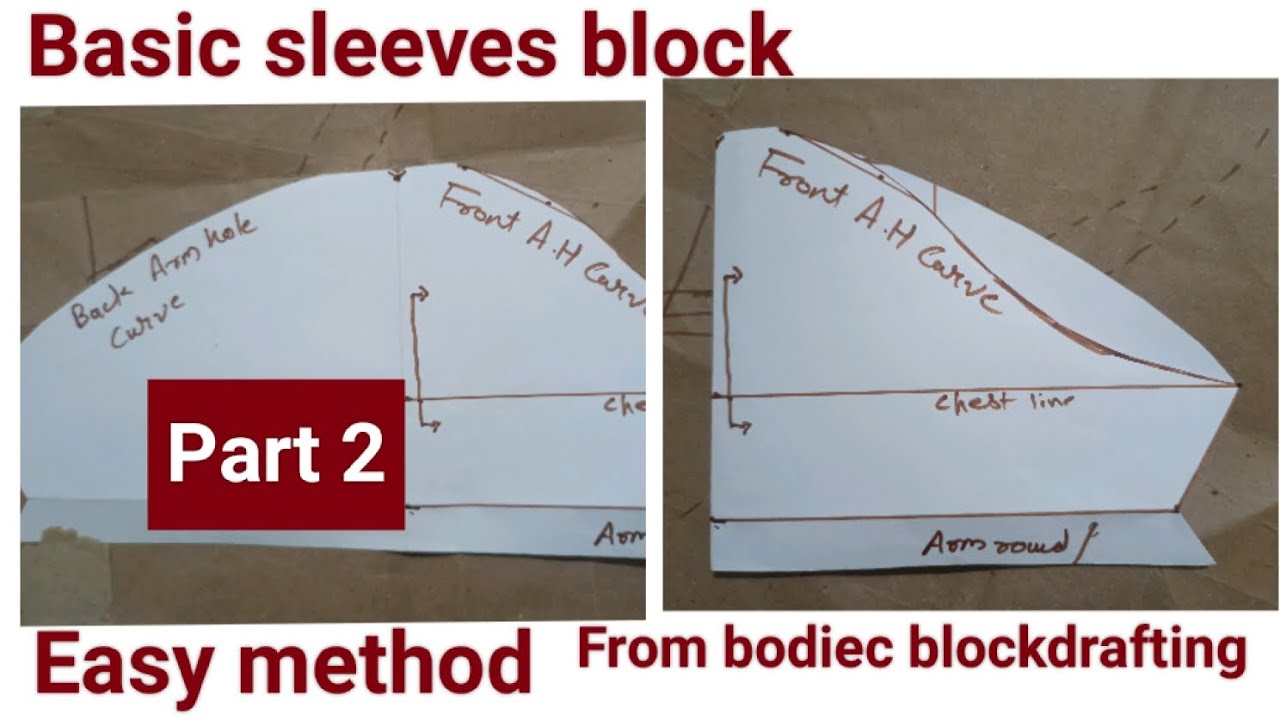 [ Step by Step]Basic sleeves Drafting/Easy method. from Bodiec block ...