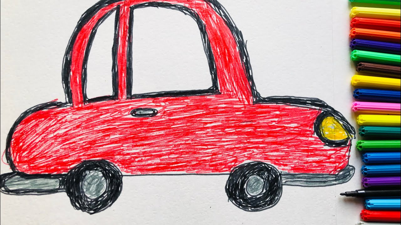 How to draw a car. Drawing lesson for children from 3 years old| - YouTube