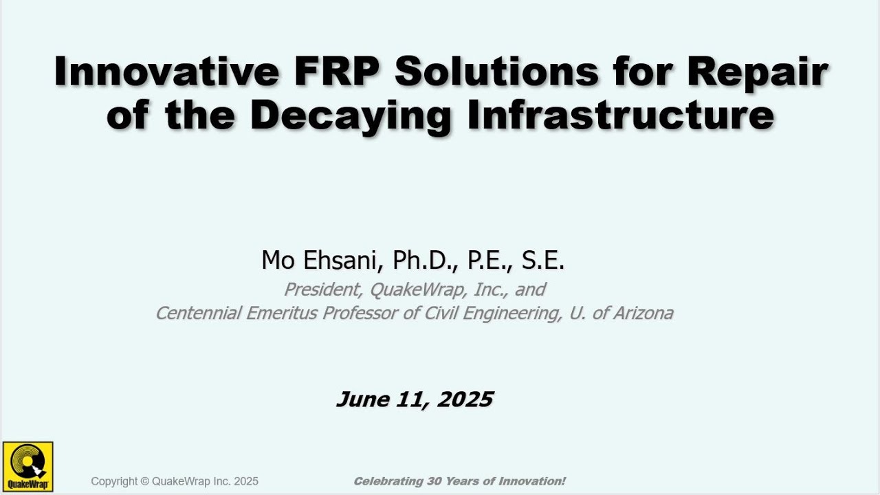 Innovative FRP Solutions for Repair of Infrastructure - YouTube