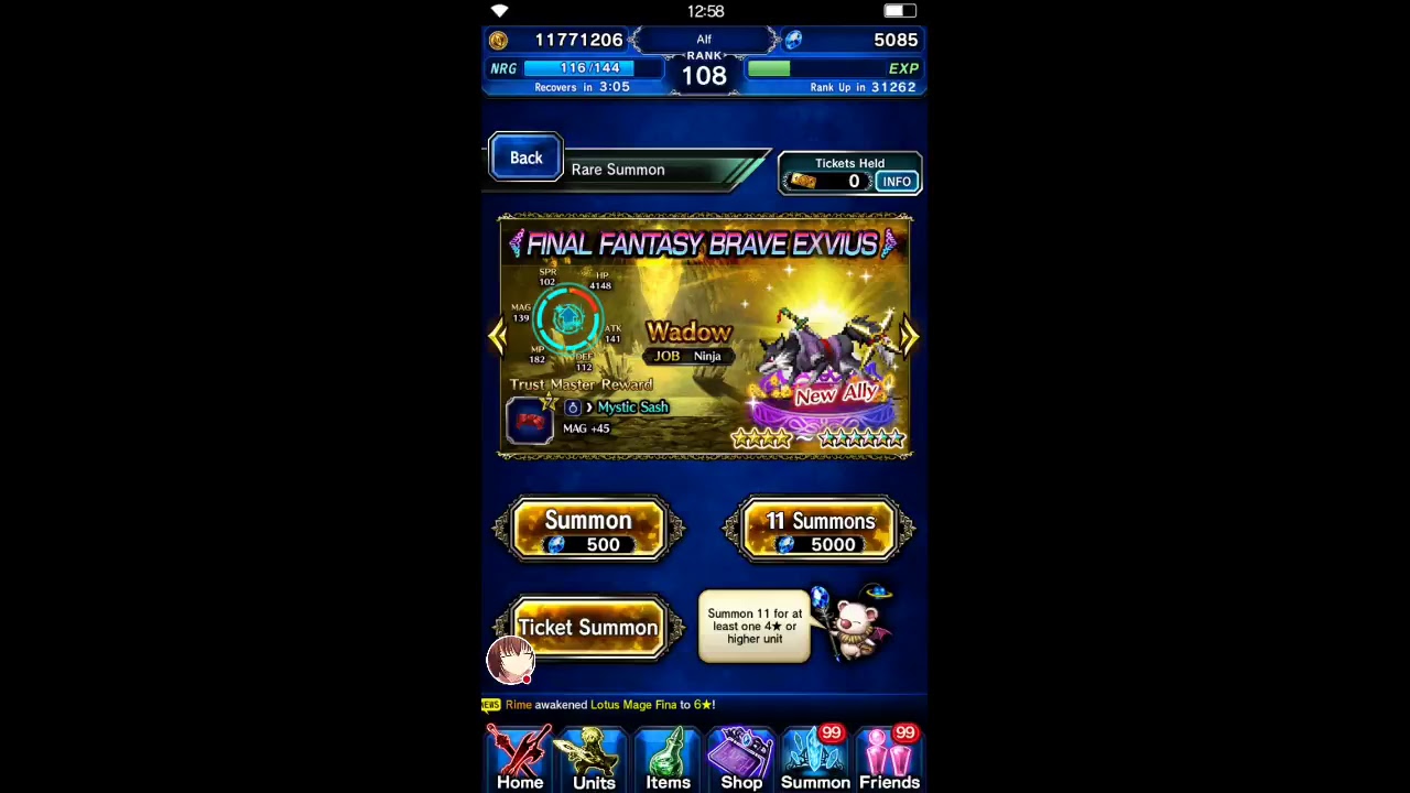 FF Brave Exvius, CG Fina out! - YouTube