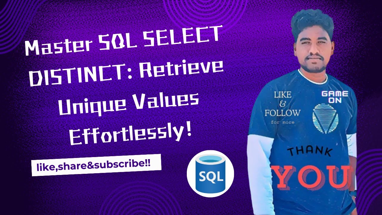 Master Sql Select Distinct Retrieve Unique Values Effortlessly Youtube
