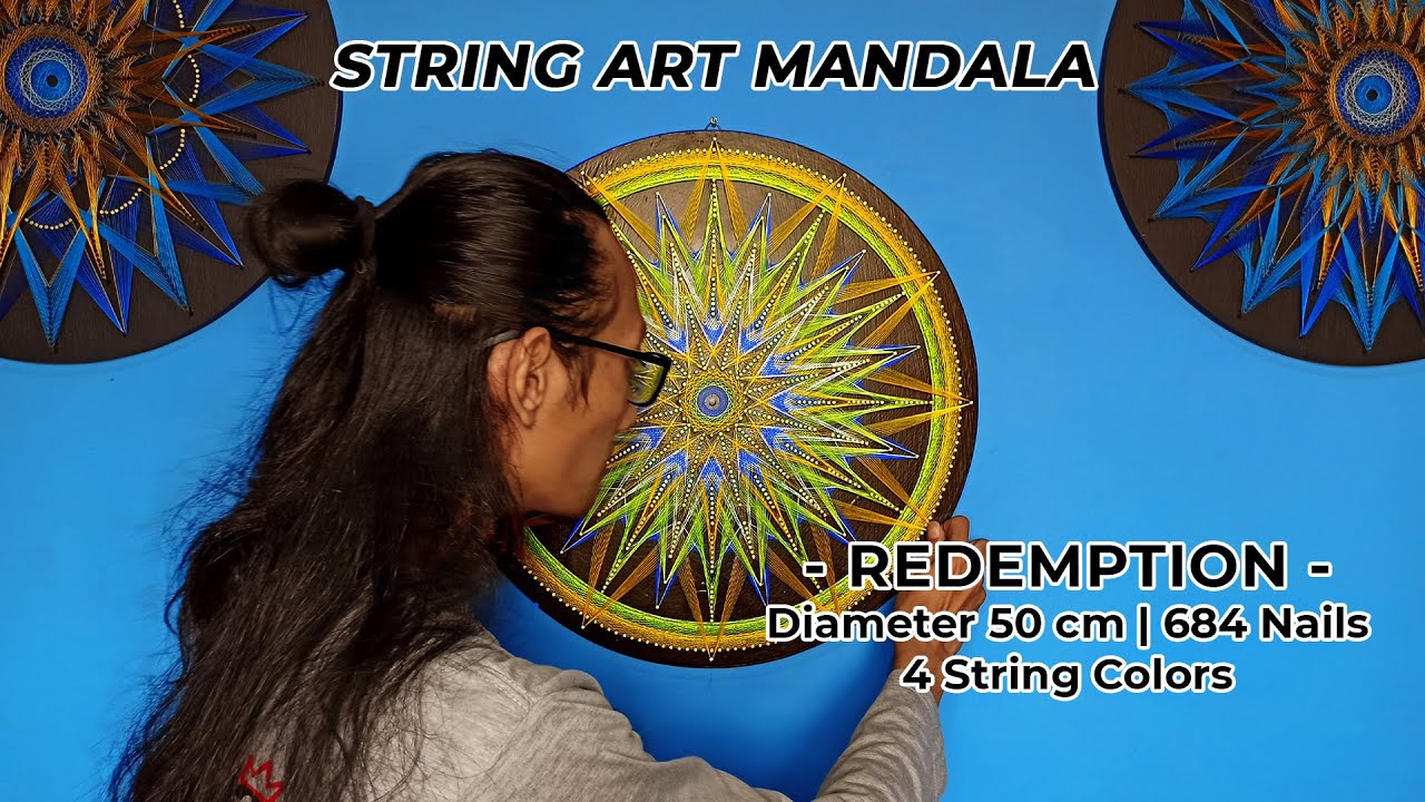 STRING ART MANDALA - REDEMPTION | String Art Tutorial | String art simple DIY - YouTube