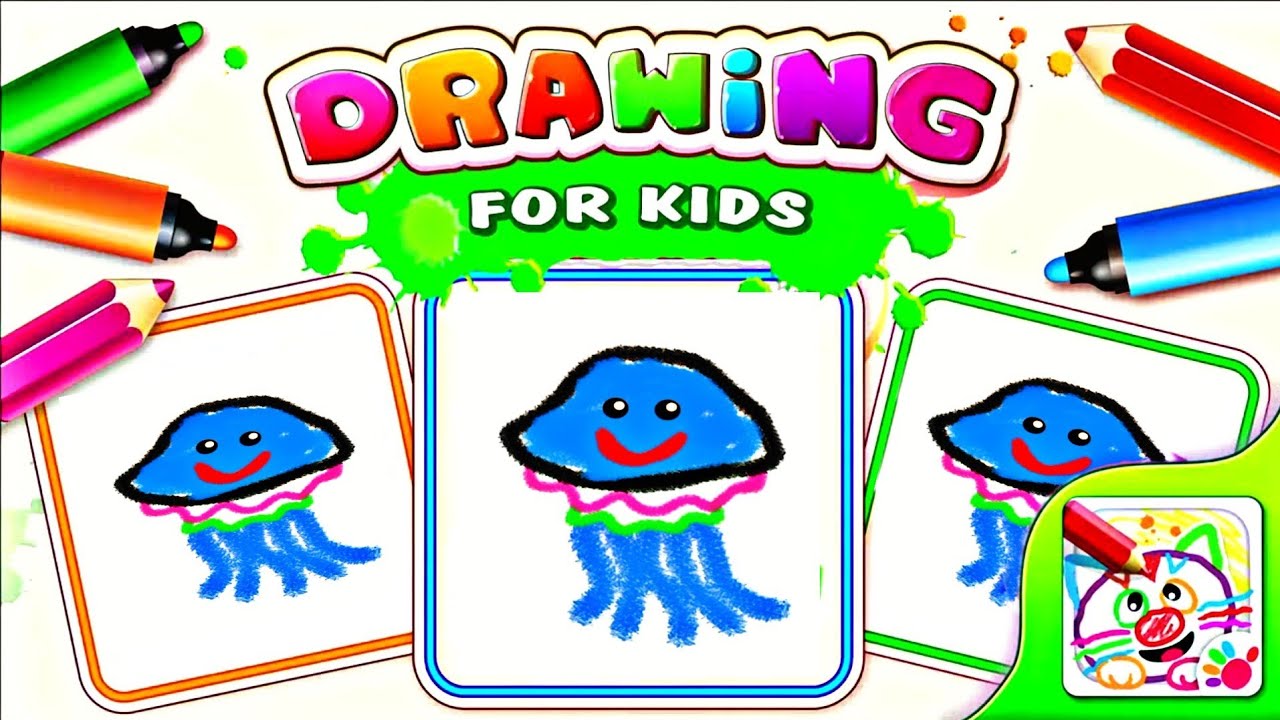 How To Draw A Cute Jellyfish | ABC Alphabet | Write The Letter J | Bini ...