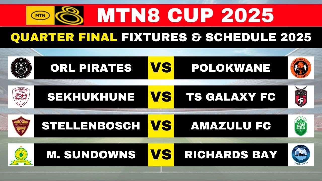 MTN 8 CUP 2025 QUARTER FINAL FIXTURES & SCHEDULE, DATES, VENUES | MTN 8 ...