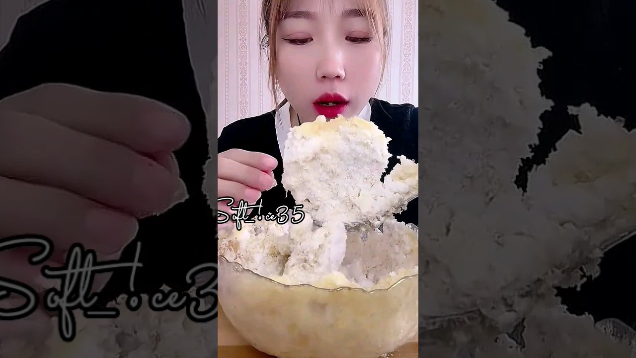 GIGANTIC SOFT ICE BITES😋 #icebites #iceeating #softice #iceasmr #ice # ...