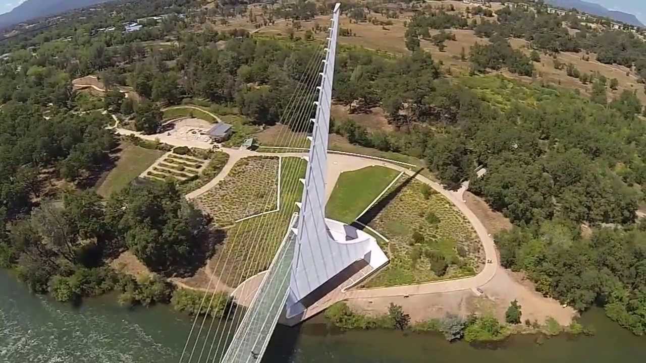 Sundial Bridge next to Turtle Bay in Redding, California - YouTube