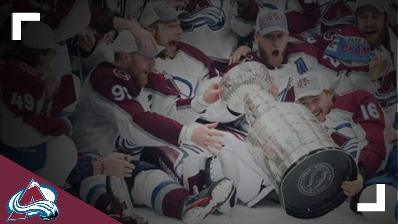 Avs dent Stanley Cup during postgame celebration - YouTube